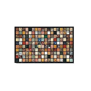 48" X 30" Inch Dining Table Geometrical Design Multi Colour Pietra Dura Marquetry Art