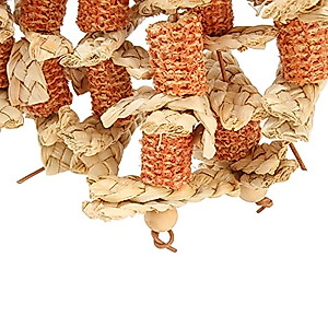 Wooden Chew Toys Wood Bird Chewing Toy Bird Swing Chewing Toy Corn Cobs Climbing Exercising Parakeets Perch Bite Toy for Budgies Lovebirds Bird Swing Chewing Toy