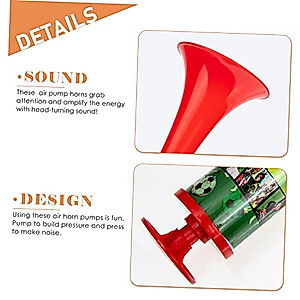 Hoement 6 Pcs Hand Push Cheering Horn Kids Football Gifts Marine Air Horn Kids Sports Toys Party Celebration Horn Cheering Props Stocking Stuffers Handheld Air Pump Horn Fan Cheering Horn