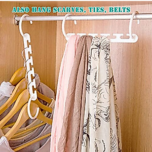 Sisnails 6 Pack White Magic Hangers Space Saving Hangers for Closet Organizer， Plastic Clothes Hangers ，Multifunctional Closet Storage Hangers, Essential Hangers for Dormitories and Home