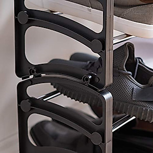 IRIS USA 2-Tier Shoe Rack, Up to 6 Pairs, Shoe Organizer for Closet Entryway Small Space, Shoe Storage Shelf, Tall Metal Shoe Rack, Shoe Stand, High-Heels