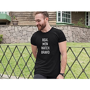 Real Men Watch Bravo Men's Tri-Blend Short Sleeve T-Shirt (X-Large, Vintage Black)