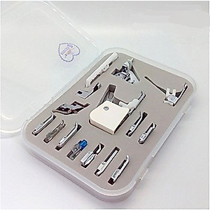 HONEYSEW 32/42/52 Presser Foot Kit Low Shank Adapter Zipper Foot Overcast Foot Snap On (15pcs Presser Foot kit)