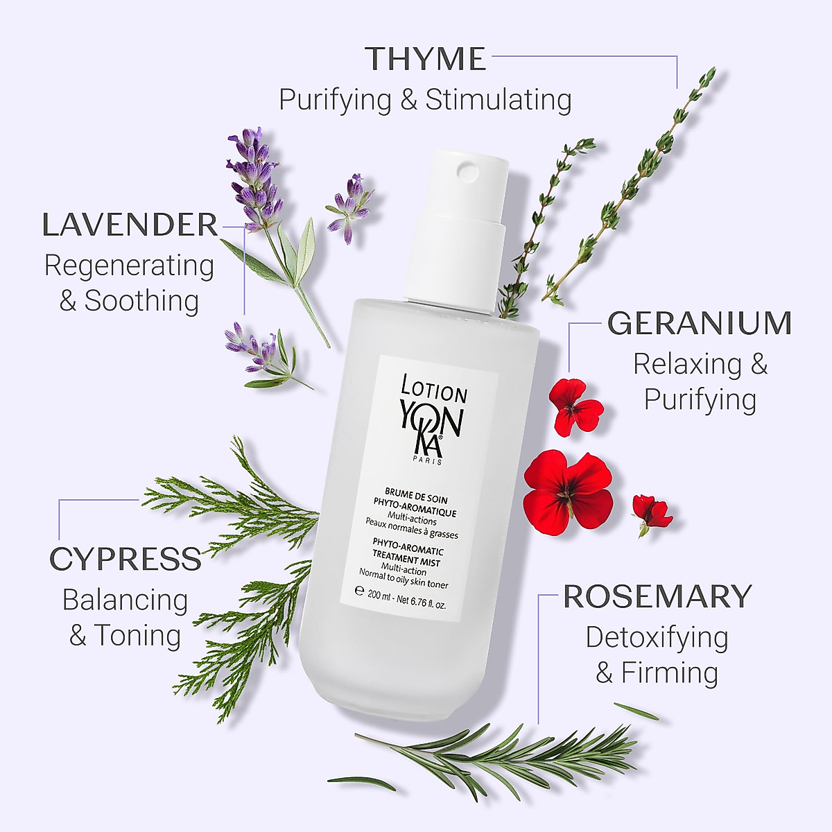 Yon-Ka Lotion PNG Hydrating Face Toner (Oily & Normal Skin) Daily Purifying Face Mist, Refreshing Natural Skin Toner with Essential Oils, Alcohol-Free and Paraben-Free (6.7 oz)