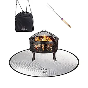 38-inch Fire Pit Mat for Under Fire Pit, Round | 3 Layered Premium Quality | Firepit Mat for Deck, Grass, Concrete, BBQ Grill, & Smoker | Fireproof Deck Protector