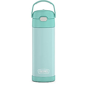 THERMOS FUNTAINER 16 Ounce Stainless Steel Vacuum Insulated Bottle with Wide Spout Lid, Mint