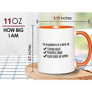 Bubble Hugs Nurse 2Tone Orange Mug 11oz - The Requirements - Labor Clinical Certified Nursing Assistant Surgical Emergency Oncology Practitioner