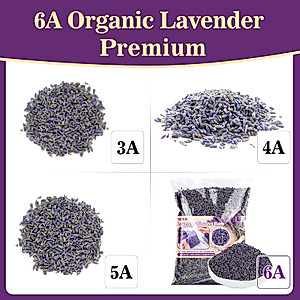3OZ French Lavender Dried Lavender - Sukh Organic Lavender Sachets for Drawers and Closets Lavender Flowers Sachet Bags Fresh Scents Lavender Sachet Bags Dried Flowers Bulk