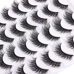 Cat Eye Lashes Natural Look Fluffy False Eyelashes Mink 6D Wispy Eye Lashes Pack Short Fake Lashes for Women by HeyAlice,14 Pairs