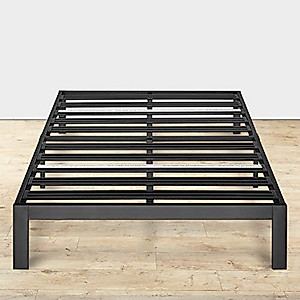 Mellow Rocky Base E 14" Platform Bed Heavy Duty Steel Black, w/ Patented Wide Steel Slats (No Box Spring Needed) - Cal King