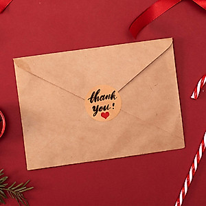 JIANYI Thank You Stickers, 1.5 Inch Thank You Stickers for Packaging, Decorative Kraft Sealing Stickers Labels for Business, Gifts, Envelope, 500 Labels Per Roll (Black)