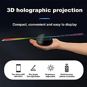 DNIER 3D Holographic Projection Wall Hanging Advertising Machine, 3D Dimensional Suspension Naked Eye Led Fan Screen Machine