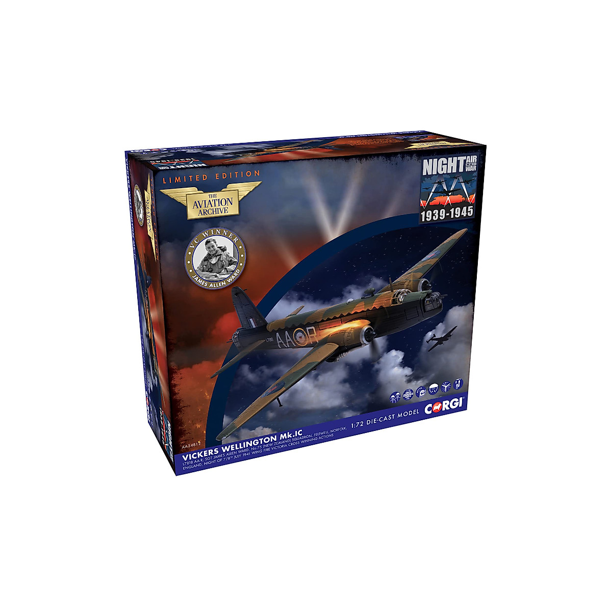 Corgi AA34812 Military Aircraft, Green/Brown/Black