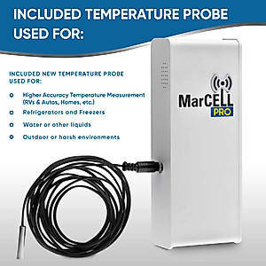 MarCELL PRO - Professional Level Remote Temperature, Humidity & Power and Water or Leak Monitor - No WiFi Needed - RV, Network Room, Freezer, Home - Instant Phone Call Alerts - Made in The USA