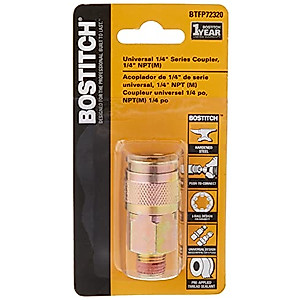 Bostitch BTFP72320 Universal 1/4-Inch Series Coupler - Push-To-Connect - 1/4-Inch NPT Male Thread