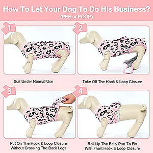 Kuoser Dog Recovery Suit, Soft Dog Surgery Recovery Suit for Female Male Dogs, Anti Licking Dog Onesie After Sapy Neuter, Pet Body Suits Doggie Surgical Shirt E-Collar & Cone Alternative, Pink 2XL