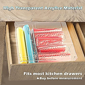 Saderoy Bag Storage Organizer,Acrylic Organizers Plastic Bag Organizer Compatible many sizes, Ziplock Bag Organizer