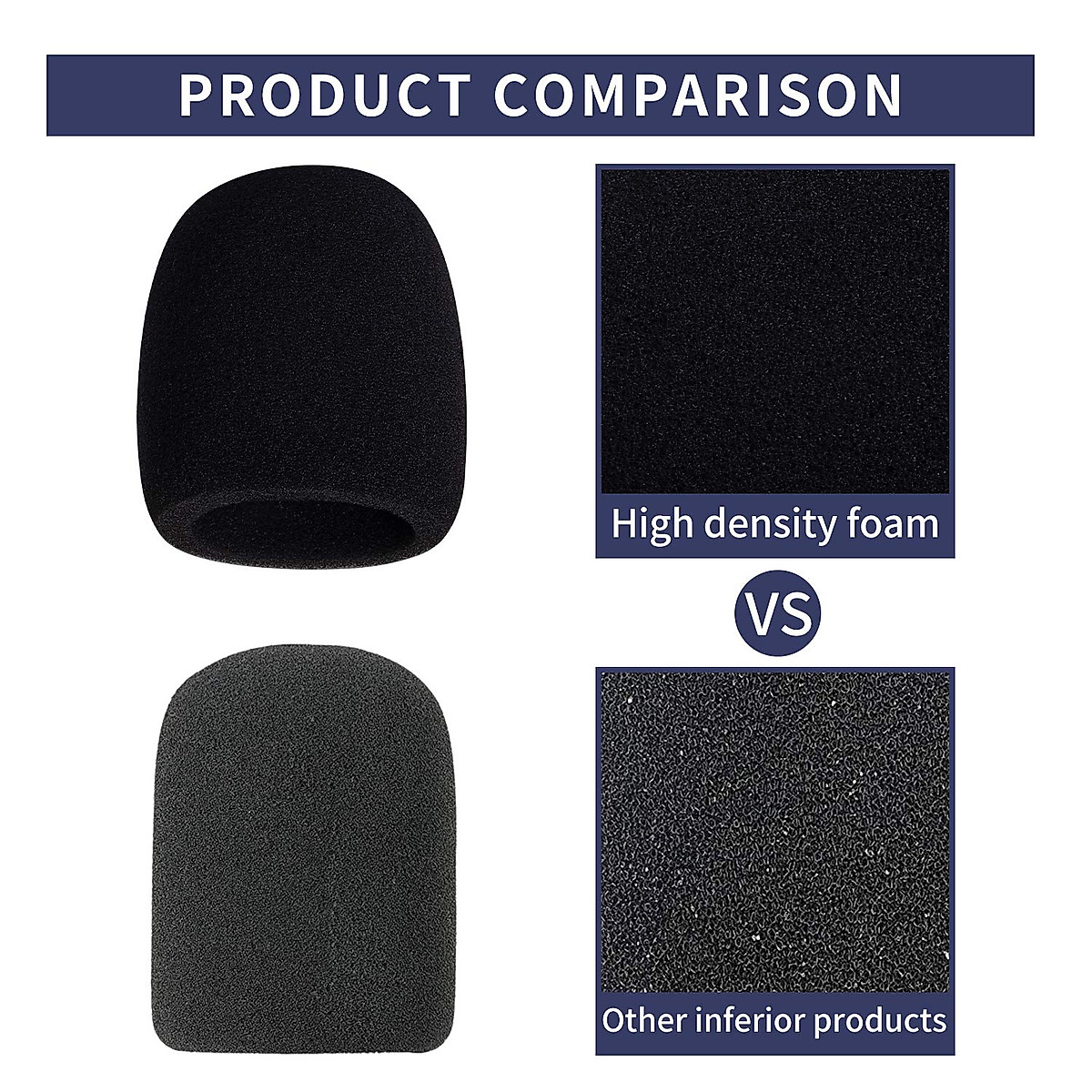3 Piece Blue Yeti Mic Cover Foam Microphone Windscreen for Blue Yeti, Yeti Pro Condenser Microphone(Size A, Black)