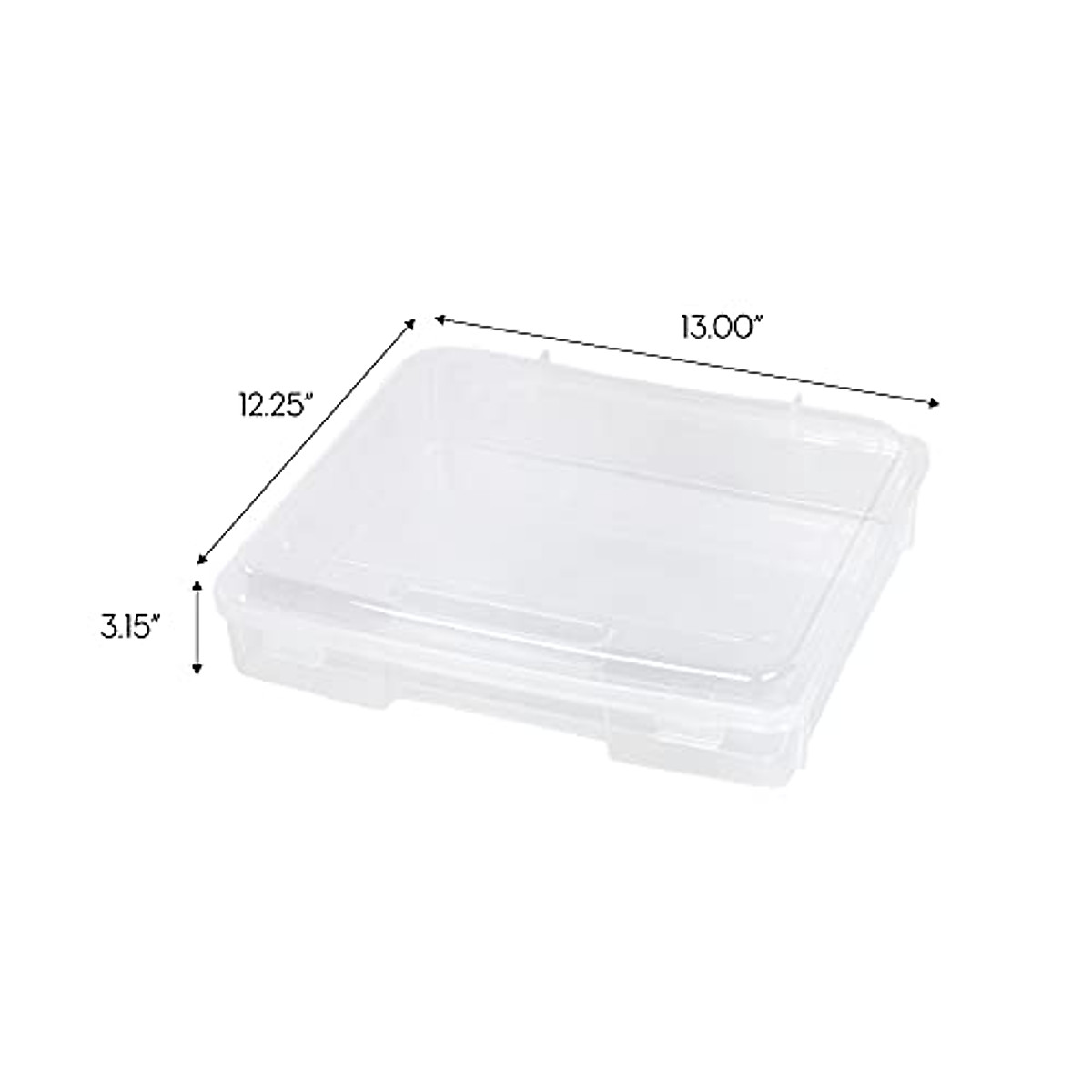 IRIS USA 8.5" x 11" Thick Plastic Portable Project Storage Case with Snap-Tight Closure Latch, 6-Pack, Caddy Container Box to Organize Paper Magazine Document Craft Hobby Quilting Art Supplies, Clear