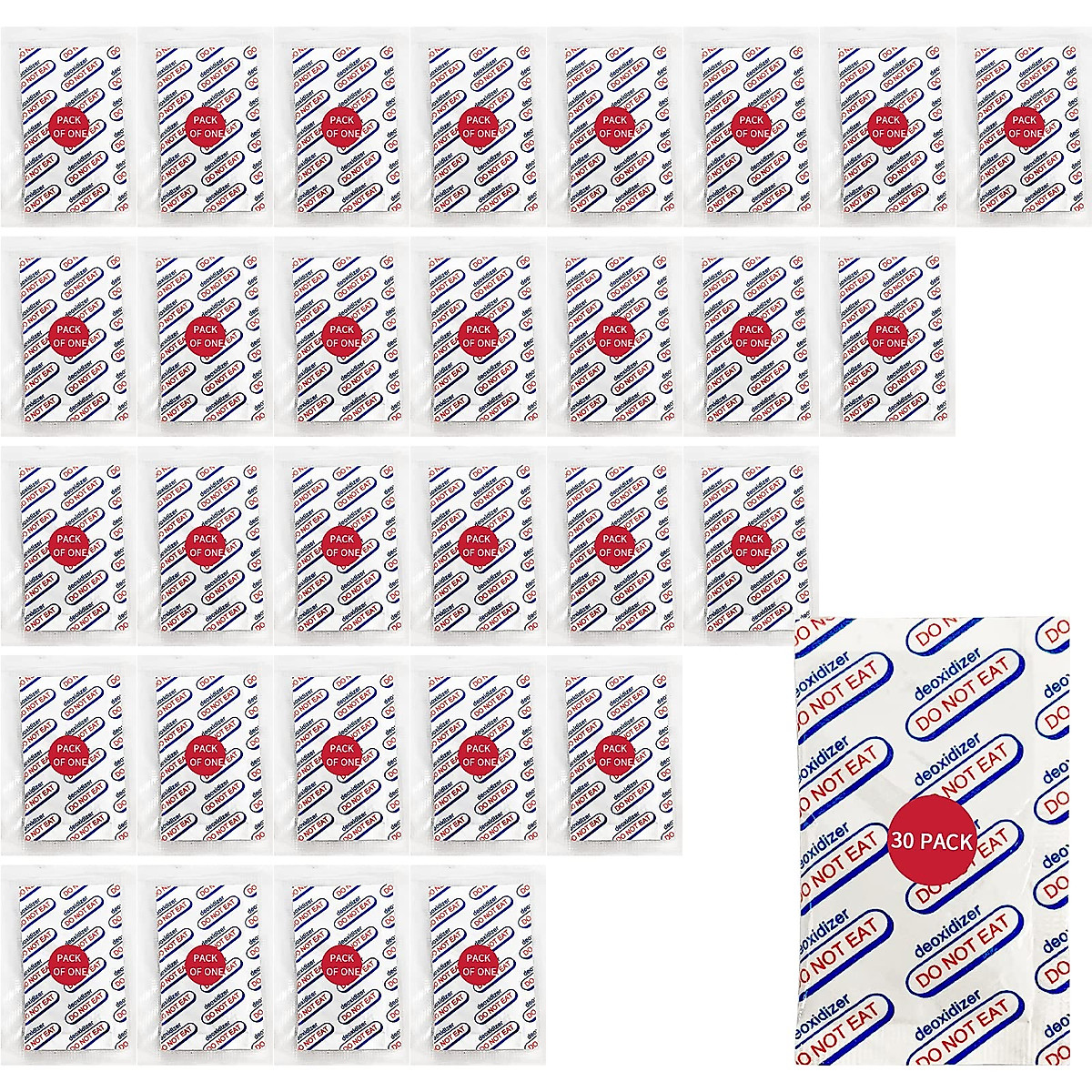 oxygen absorbers for food storage 2000cc 30 PCS(30x PCS of ONE) o2 absorbers food grade oxygen absorbers for Mylar Bags, Canning, Flour, Wheat,Freeze Dried Foods and Preserved Foods Long Term Storage