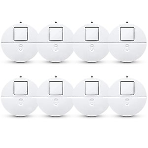 EVA LOGIK Modern Ultra-Thin Window Alarm with Loud 120dB Alarm and Vibration Sensors Compatible with Virtually Any Window, Glass Break Alarm Perfect for Home, Office, Dorm Room- 8 Pack