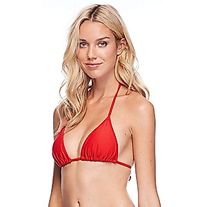 Body Glove Women's Standard DITA Solid Bikini Top Swimsuit, Smoothie True Red, D