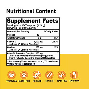 Ester-C® 750 mg Powder with Citrus Bioflavonoids 8 oz.