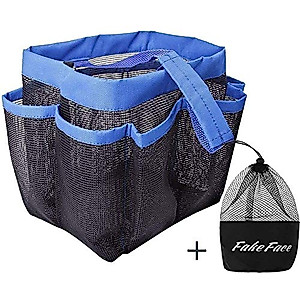 IPENNY Mesh Shower Caddy, Quick Dry Shower Tote Bag Oxford Hanging Toiletry and Bath Organizer with 8 Storage Compartments for Shampoo, Conditioner, Soap and Other Bathroom Accessories