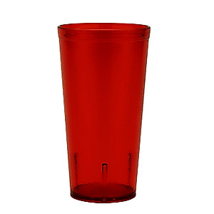 G.E.T. 6620-1-R-EC Heavy-Duty Plastic Restaurant Tumblers, 20 Ounce, Red (Set of 4)