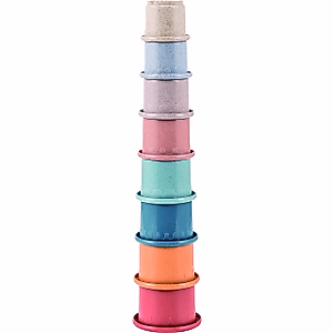 Belle Bear Stacking Cups Baby Toy, Bathing Toys and Building Toy for Early Educational Develop Toy Gifts for Boys and Girls（8 Pcs ）