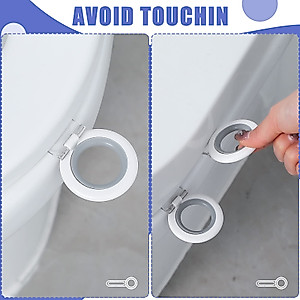 4 Pcs Toilet Lid Handle Lifter Toilet Seat Lifter Toilet Seat Lifter Handle Adhesive Toilet Cover Lift Tool for Bathroom Hotel Home Avoid Touching Toilet Cover Multi Function Cover Lifter for Toilet