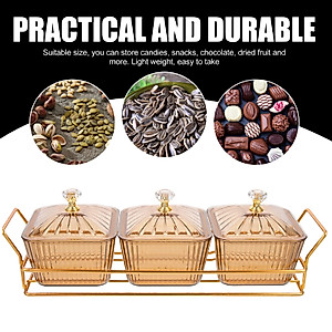 Cabilock Dry Fruit Tray with Lid Divided Snacks Dish Serving Plate Appetizer Plate with Tray Party Nuts Plate Food Storage Box Containers (3-Grid)