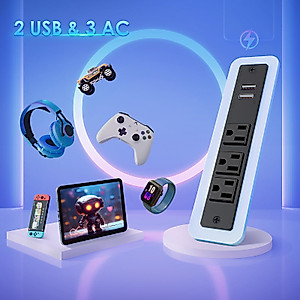 KKL Twin Bed Frames, Storage Headboard with Charging Station, RGB Light Strips, Solid and Stable, Noise Free, No Box Spring Needed, Easy Assembly, Rustic Brown