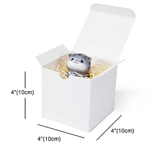 opaprain 4x4x4 inch 50 pack small white gift box with lid, DIY made easy assemblely gift box for weddings, birthday parties, holiday celebrations