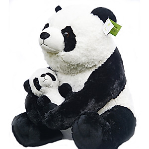 Mother and Baby Panda Plush Set | Super Soft Panda Stuffed Animal | Cute Plushies for Kids Bedroom | 18-in Stuffed Animals for Girls & Boys | Panda Bear Stuffed Animal Toys by Exceptional Home