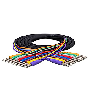 Hosa CPP-830 1/4" TS to Same Unbalanced Patch Cables, 1 Foot