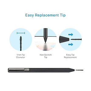 Andana USI Stylus Pen, Touch Screen Stylus for USI Chrome OS, Active Digital Pen Compatible with Chromebook Devices from Acer, Asus, HP, Lenovo, Samsung (Black)