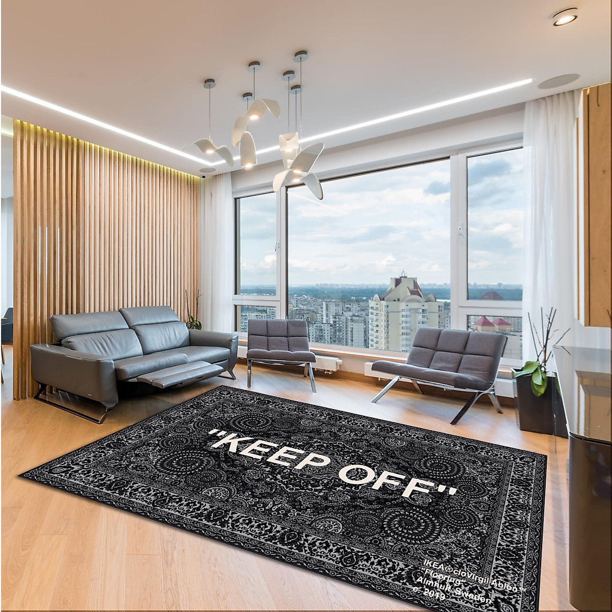 YIKUDU Keep Off Large Rugs Floor Mat Modern Carpet for Home Decoration Area Rug,Cozy Art Decoration Polyester Carpet 60 x 40 ''