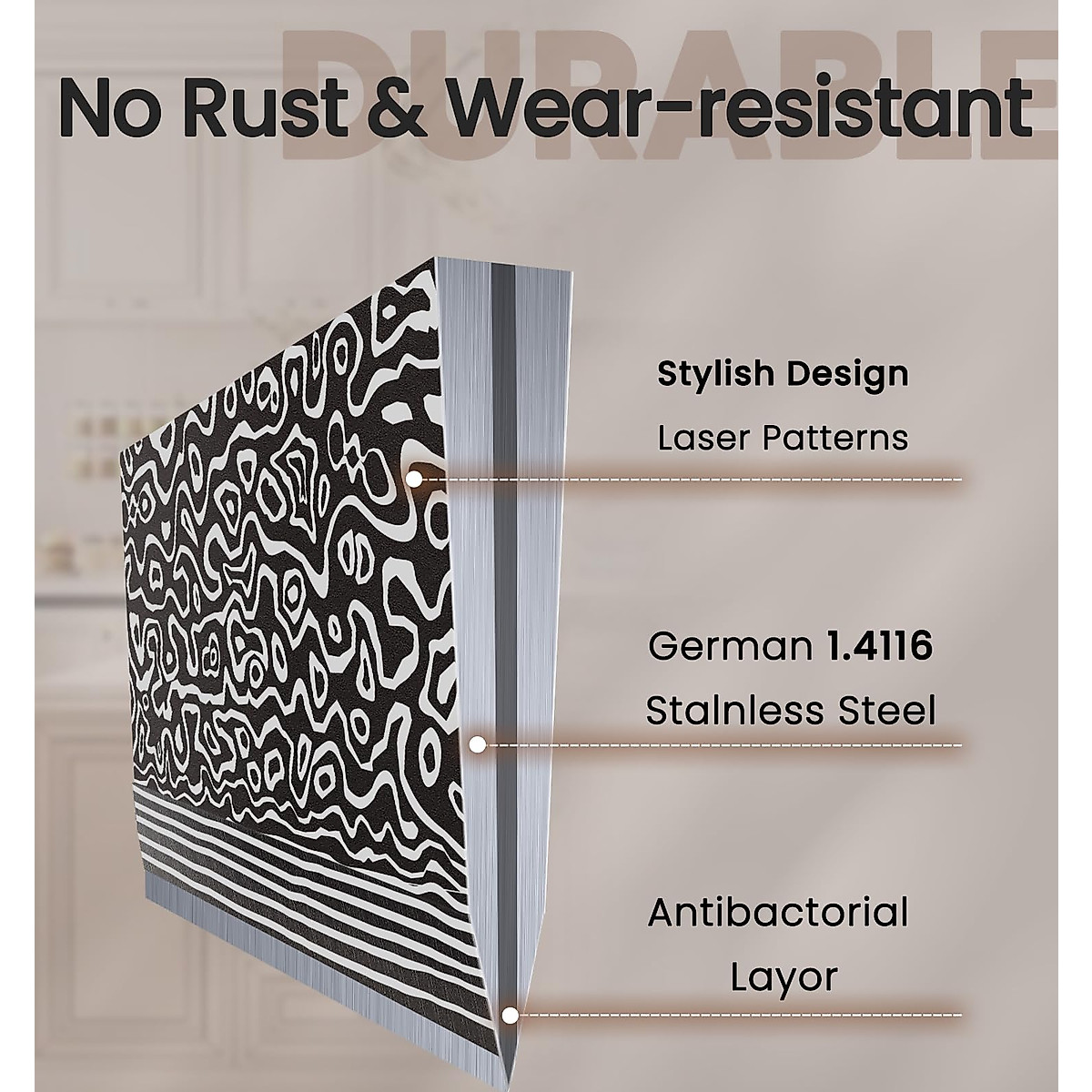 Knife Set, 15 Pieces Kitchen Knife Set with Built in Sharpener, High Carbon German Stainless Steel Knife Block Set, Dishwasher Safe