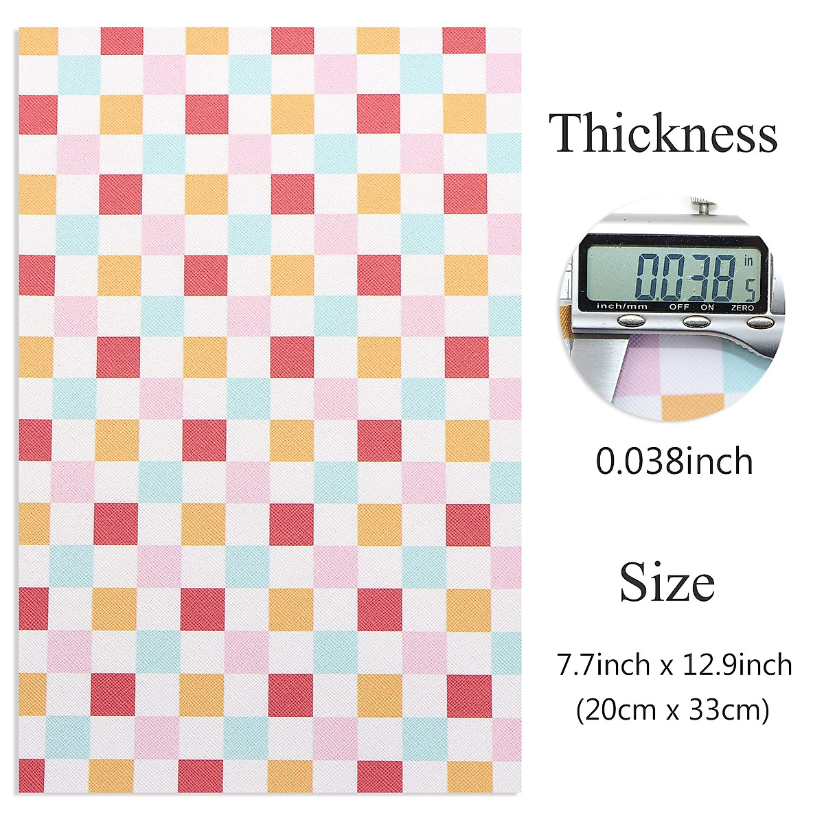 David accessories Dots Stripe Printed Faux Leather Fabric Rainbow Synthetic Leather Fabric Assorted 5Pcs 7.7" x 12.9" (20 cm x 33 cm) for DIY Earrings Bows (Dots-Stripe)