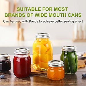 Mason Jar Lids Regular Mouth, aluminum lids for mason jar regular mouth split-type lids leak proof and secure canning jar caps(24PCS)