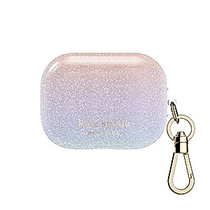 Kate Spade New York Airpods Pro Case - Ombre Glitter Pink/Purple/Blue/Glitter/Gold Logo/Premium Gold Hardware (KSAP-002-OMBGL)