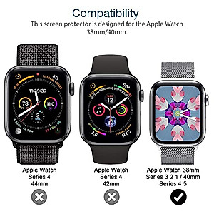 LK [6 Pack] Screen Protector for Apple Watch 40mm SE/Series 4/5/6 and Apple Watch 38mm Series 3/2/1- Bubble-Free Scratch-resistant iWatch 38mm/40mm Flexible TPU Clear Film (UF-001)
