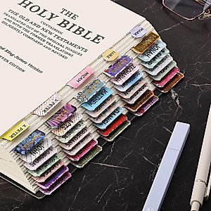 Mr. Pen- Bible Tabs, 3 Different Design, 222 Tabs, Bible Journaling Supplies, Bible Tabs Old and New Testament, Bible Tabs for Women, Bible Book Tabs, Bible Study Supplies, Tabs for Bible