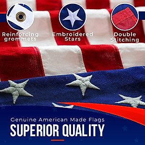 American Flags for Outside 3X5 -American Flag 3x5 with Embroidered Stars and Sewn Stripes US Flag 3x5 Heavy Duty Outdoor Made in USA for High Wind- All Weather Flags