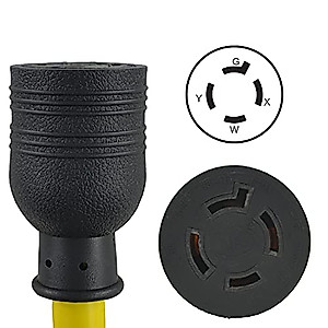 Conntek 20591 Extra-Heavy Duty L14-20 Generator Cord, 25 - Feet, Yellow