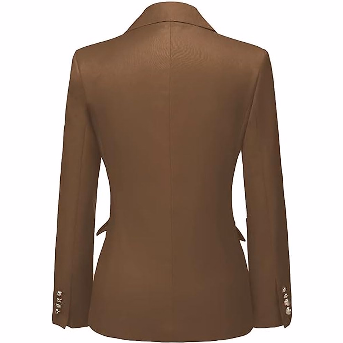 2 PC Womens Skirt Suit for Work Double Breasted Office Business Suit Notch Lapel Blazer Skirt Prom Suit Brown S