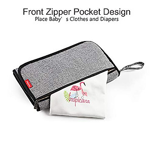 NIUXUAN 3 in 1 Waterproof Portable Changing Pad Diaper Travel Multifunction Baby Diaper Cover Mat Changing Pads Liners Folding Diaper Bags（Red）