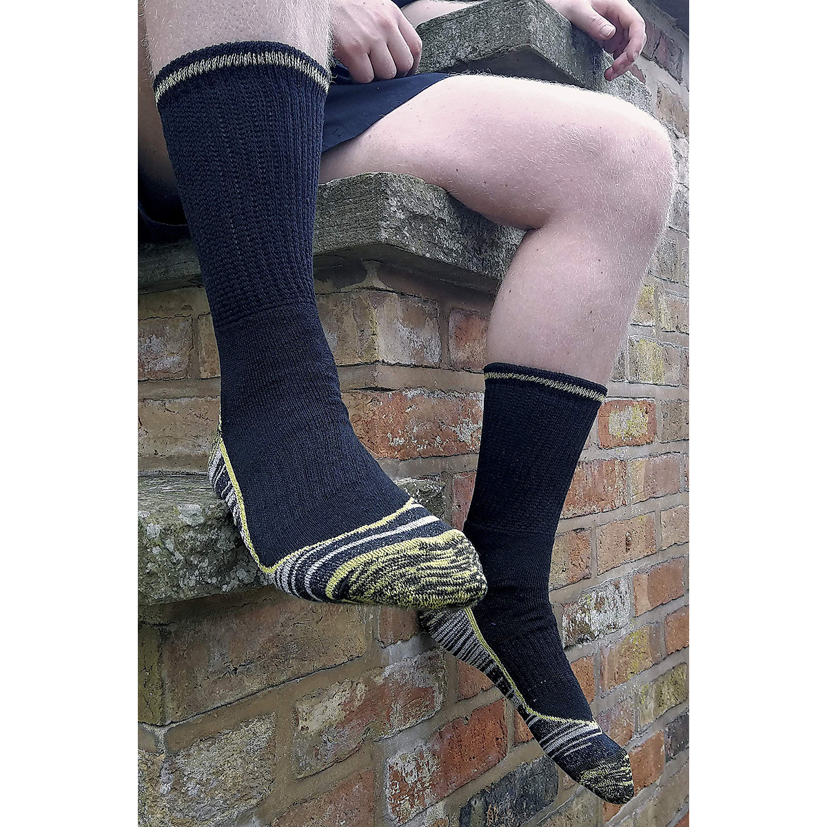 Mens Anti Sweat Moisture Wicking Summer Bamboo Work Socks for Steel Toe Boots (7-12 US, 3 Pack (BWS))