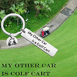 TGBJE Golf Lover Gift My Other Car Is A Golf Cart Keychain Gift For Golfers Golf Cart Keychain (Golf Cart)